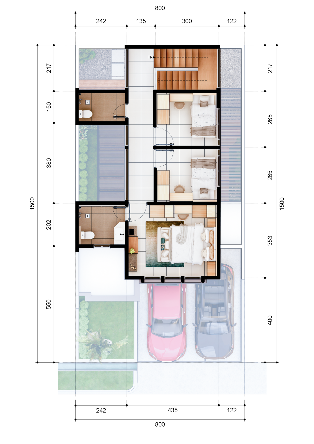 Denah Tipe 120 Lt2 | Pesona Kahuripan